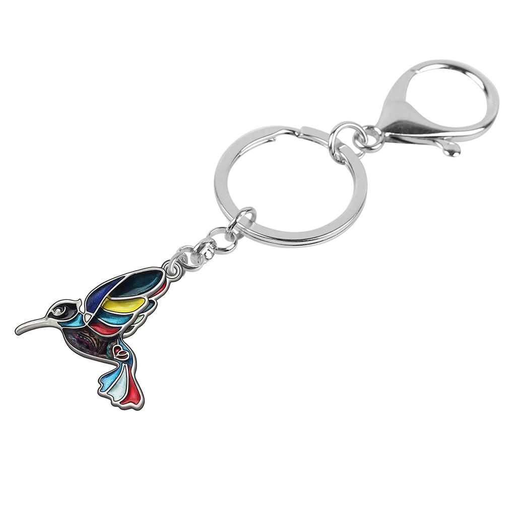 Enamel Alloy Elegant Hummingbird Keychain Flying Birds Key Rings ...