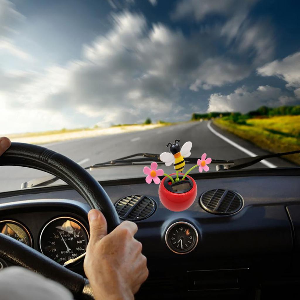 Solar Powered Swing Dancing Flower Bee Toy Home Car Ornament Decoration ...