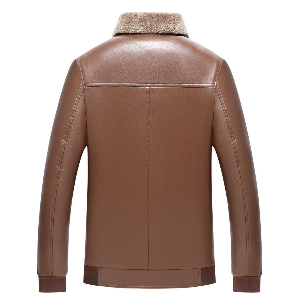 Buy Autumn Winter Men Long Sleeve Vintage Cool Jacket Leather Stand ...