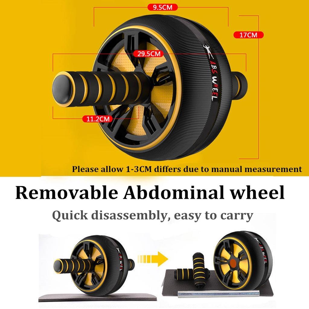 Buy Push Up Bars Stand Handles Roller Wheel Strength Abdominal Gym ...