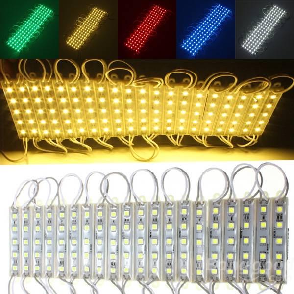 20 Pcs 12V 5 Color 5 SMD 5050 LED Module Waterproof Hard Strip Bar ...