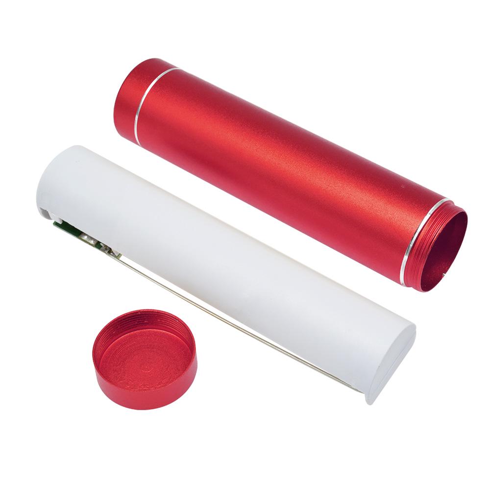Buy Red Cylinder Power Bank Battery Shell 1x18650 With USB Charging ...