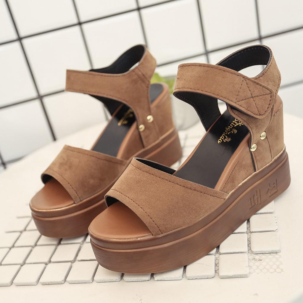 Buy Summer Women Fashion With Platforms Thick Peep Toe Hoop&Loop ...