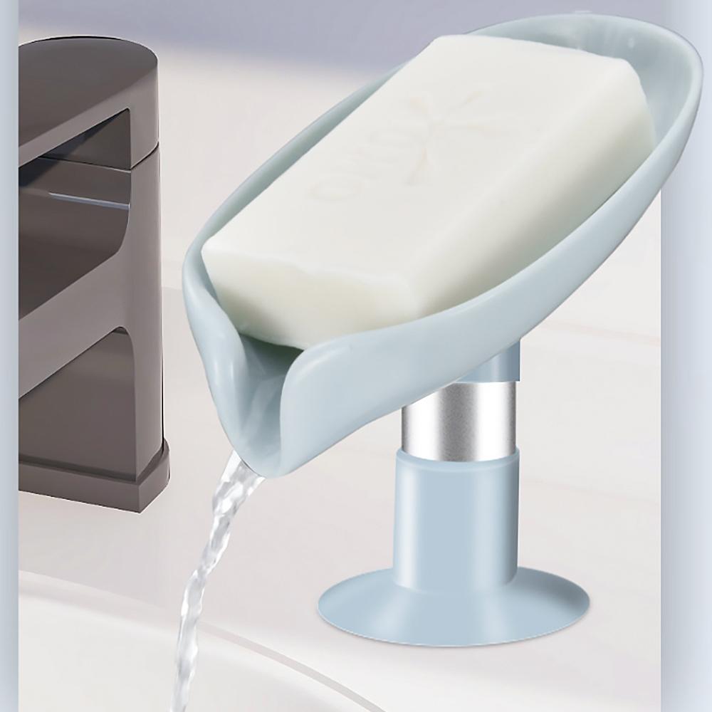 Buy Leaf Soap Box Non-slip Drain Soap Holder Box Bathroom Shower Soap ...