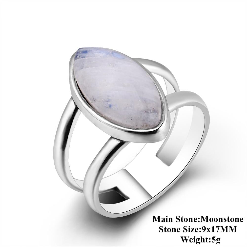 Купити Moonstone обручки для жінок пальчик моди срібні покриття ювелірного кільця Joom