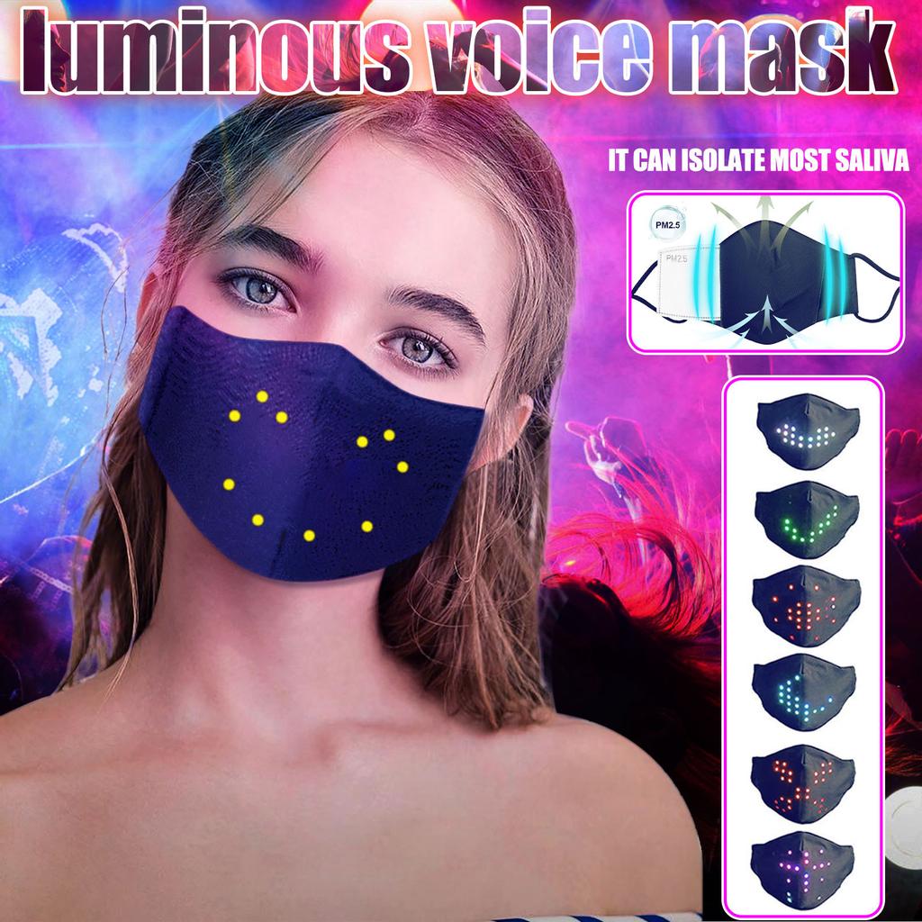 Buy LED Voice-Activated Luminous Mask Mask Masquerade Festival Party ...