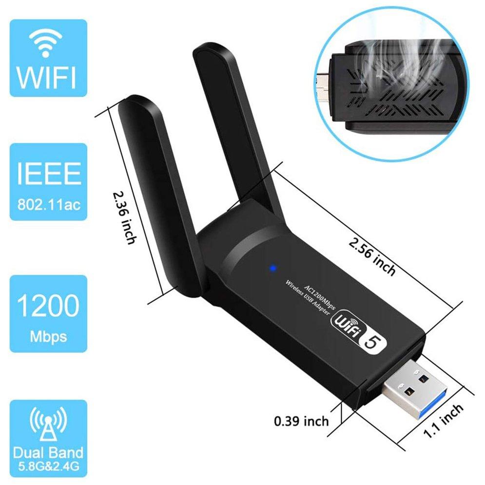 Buy PEEAC 1200Mbps Long Range USB WiFi Adapter 2.4G / 5GHz USB 3.0 WiFi ...
