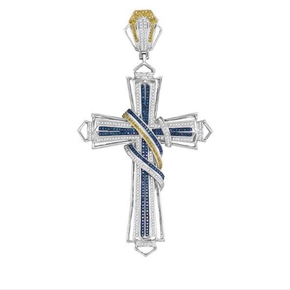 Men's Women's Round Blue and Yellow Colored Surround Bound Cross ...