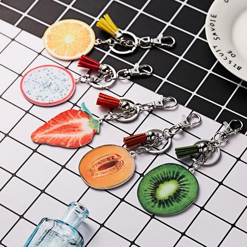 Buy Watermelon Pineapple Strawberry Cartoon Fruit Keychain Creative and ...