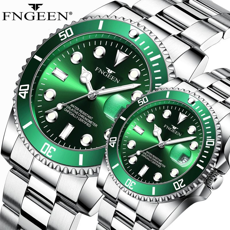 Buy 2022 FNGEEN Self Winding Mens Watch Classic Green Water Automatic ...