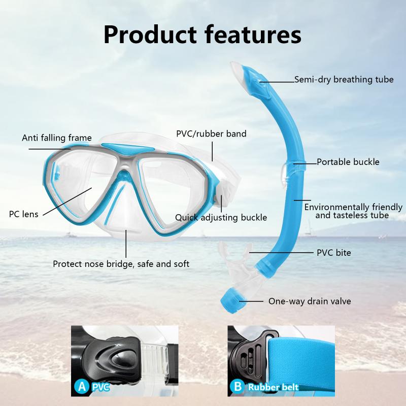Cheap Semi-dry Snorkeling Set For Teenagers Leak-proof Anti-collision ...