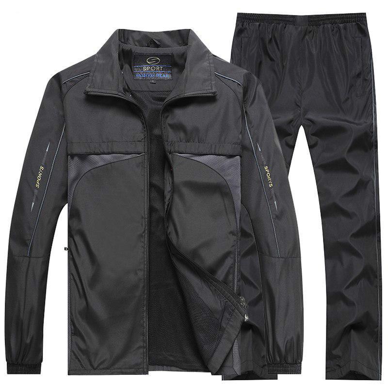 Buy Men Fashion Tracksuit Jacket Set Track Suit Casual Mesh Sweatshirts ...