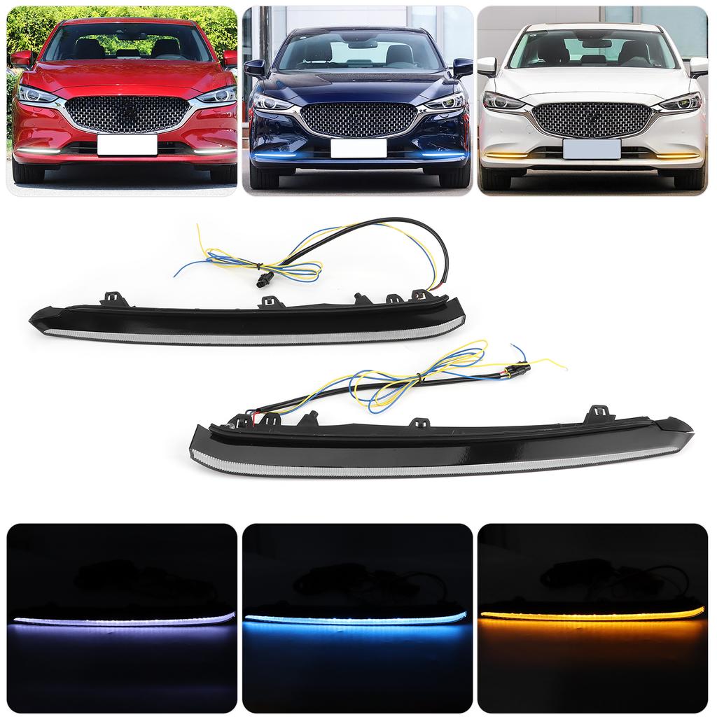 Buy LED DRL 3 Color Daytime Running Lamp Driving Light Turn Signal Fit ...
