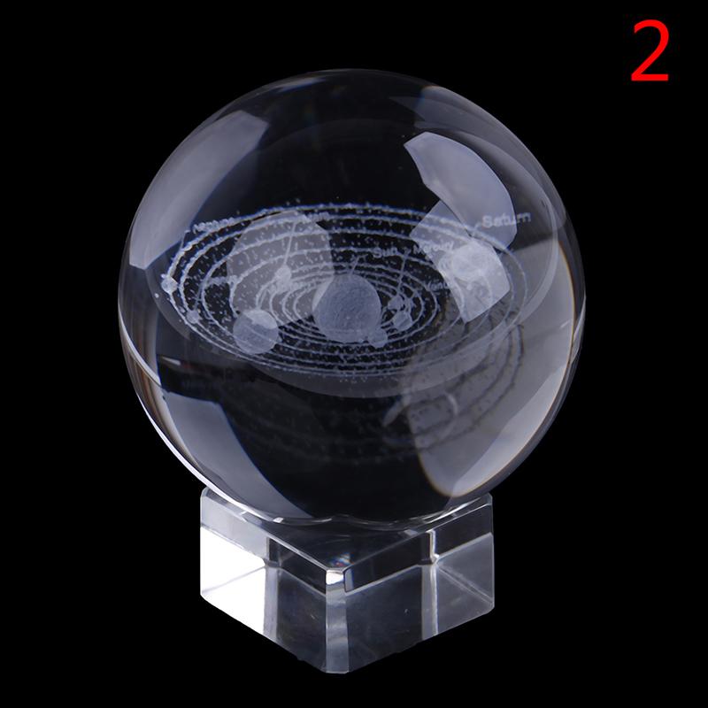 Buy 3D Solar System Crystal Ball Planets Glass Ball Laser Engraved Home ...
