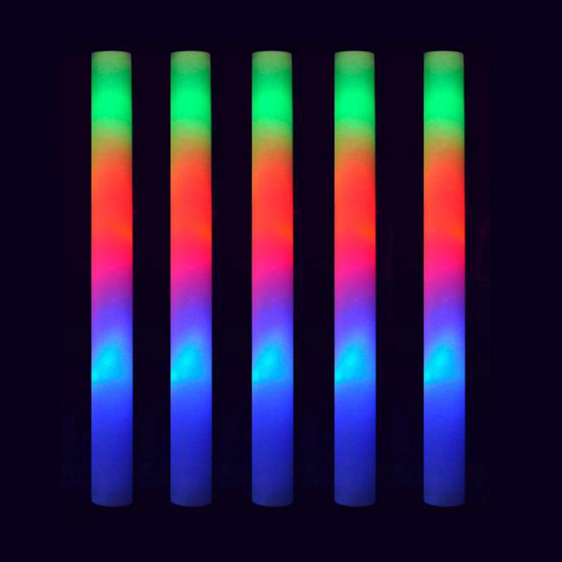 Cheap 1/5/10x Light Up Foam Sticks LED Wands Rally Rave Batons Flashing ...