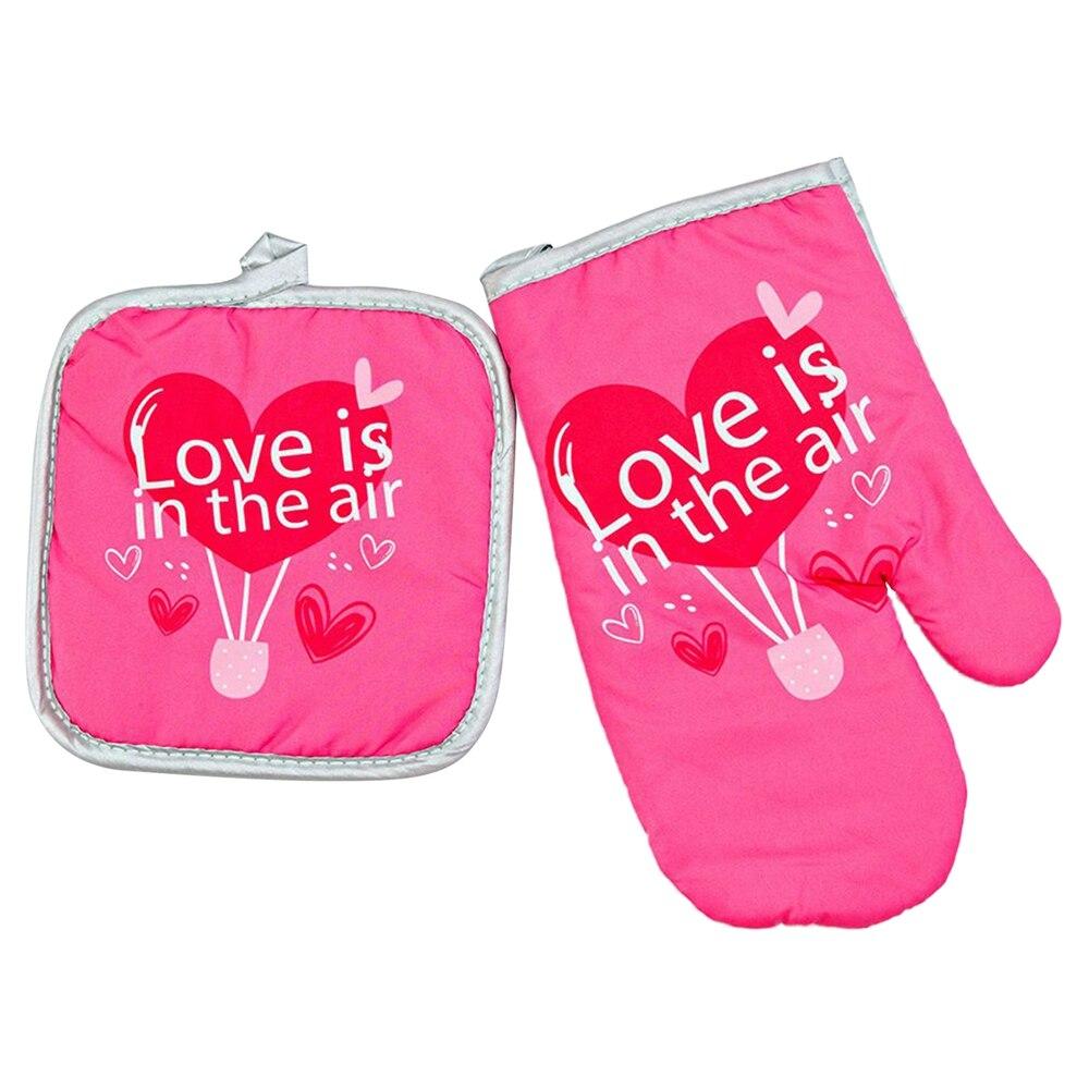 Cheap Valentine Day Polyester Oven Mitts Kitchen Non-slip Cooking ...