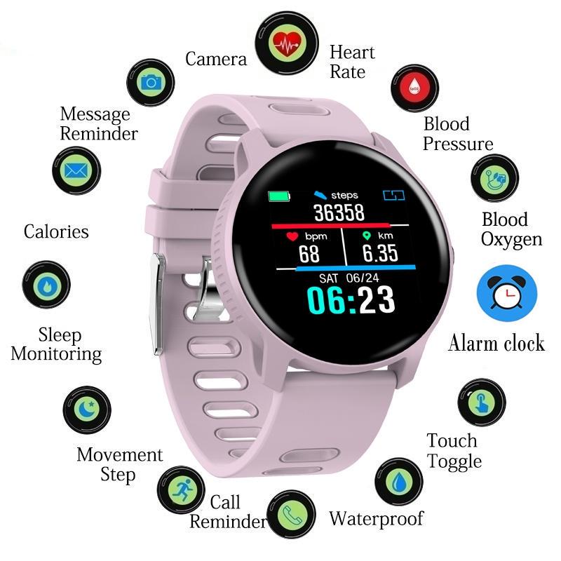 Buy W8 Watch Heart Rate Monitor Weather Forecast Fitness Call Reminder ...