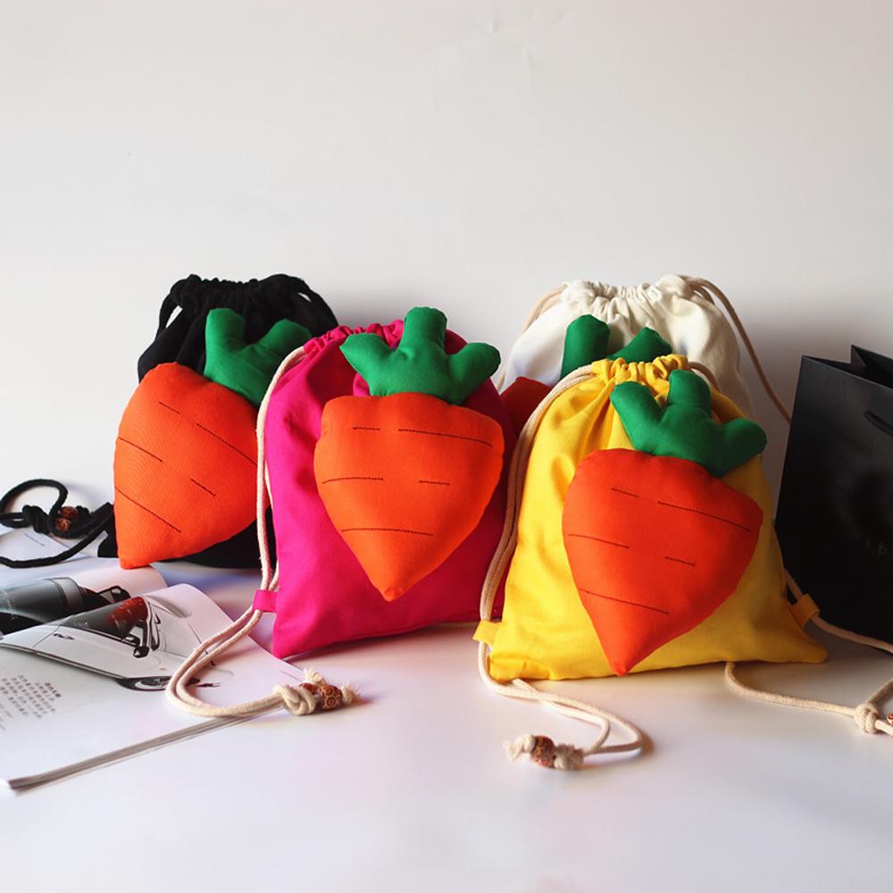 Buy Kids Canvas Drawstring Backpack Carrot Portable Casual String ...