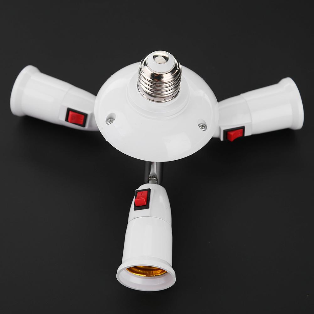 Разветвитель E27, 3/4 головки, цоколь лампы, регулируемый держатель ...