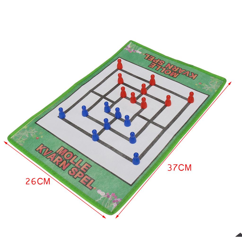 37*26Cm Nine Men's Morris Game With Non-Woven Fabric Chessboard And 18 ...
