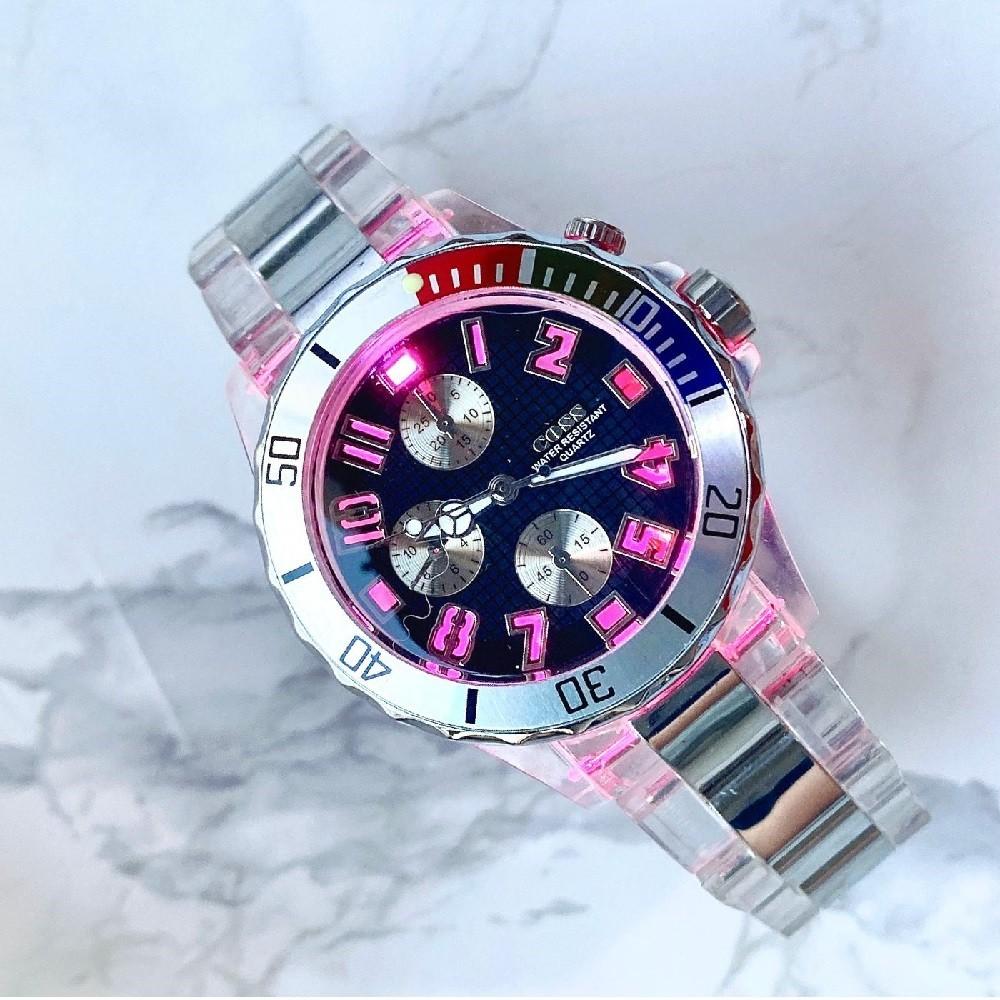 Buy Coss Wrist Watch Man Analog Quartz Luminous Silver Bezel Blue Dial ...