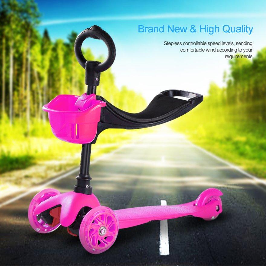 Buy Rimable Toddler Adjustable Height 4 In1 Kick Scooter With Big Light ...