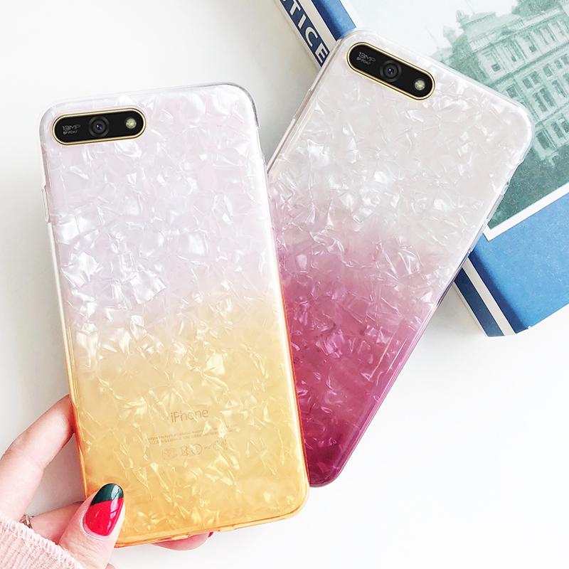 Buy Glitter Soft Silicone Gradient Color Cover For iPhone X 10 8 7 6S ...