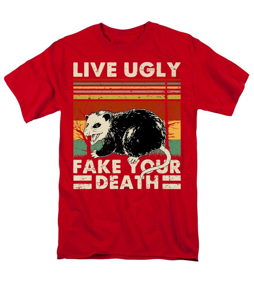 Cheap Men Premium Cotton Live Ugly Fake Print Tees Funny Harajuku Style ...