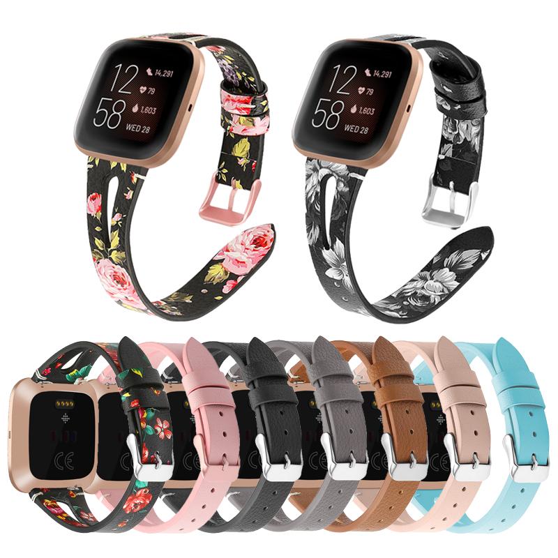 Buy Leather Watchband Wrist Strap For fitbit versa 2 Bracelet Correa ...