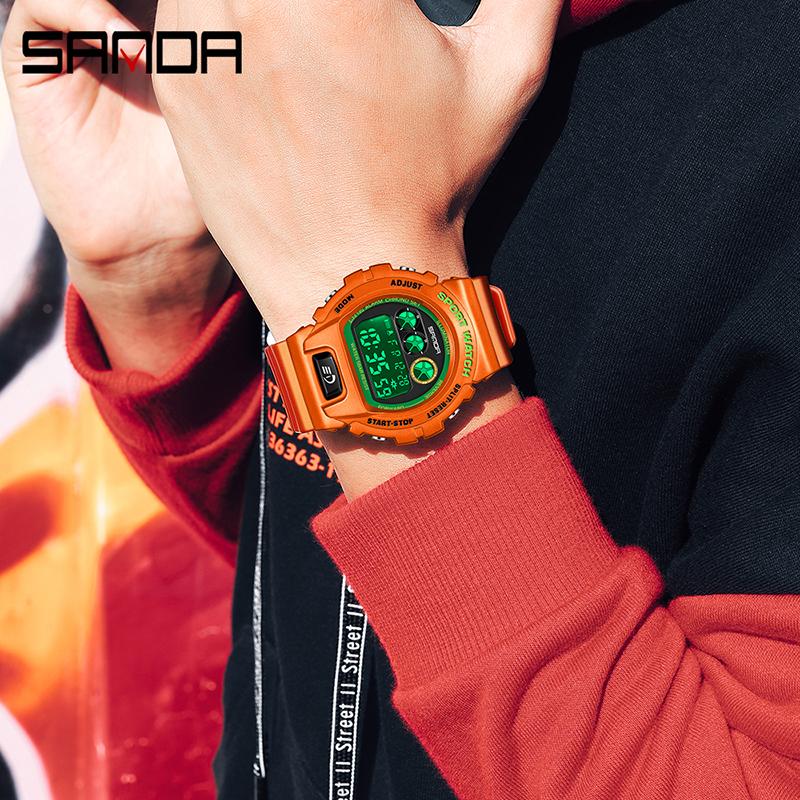 Buy SANDA Fashion Men's Sports Watch Digital LED Watch Stylish Simple ...