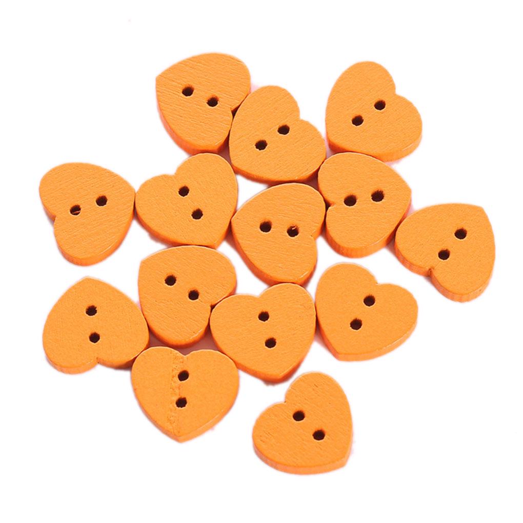 Buy 2 Bags/set Wood Heart Buttons Sewing Scrapbooking Love Heart ...