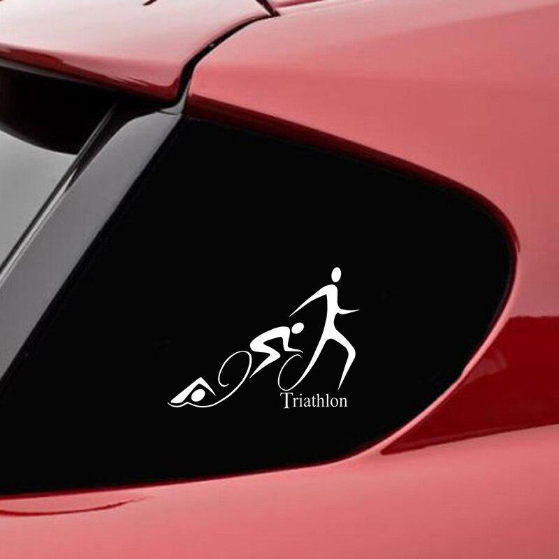 13*10cm Car Styling Individuality Triathlon Car Sticker Decals ...