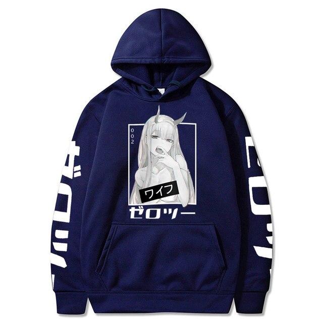 Buy Hooded Sweatshirts Zero Two Anime Hoodies Casual Oversized Hoodie ...