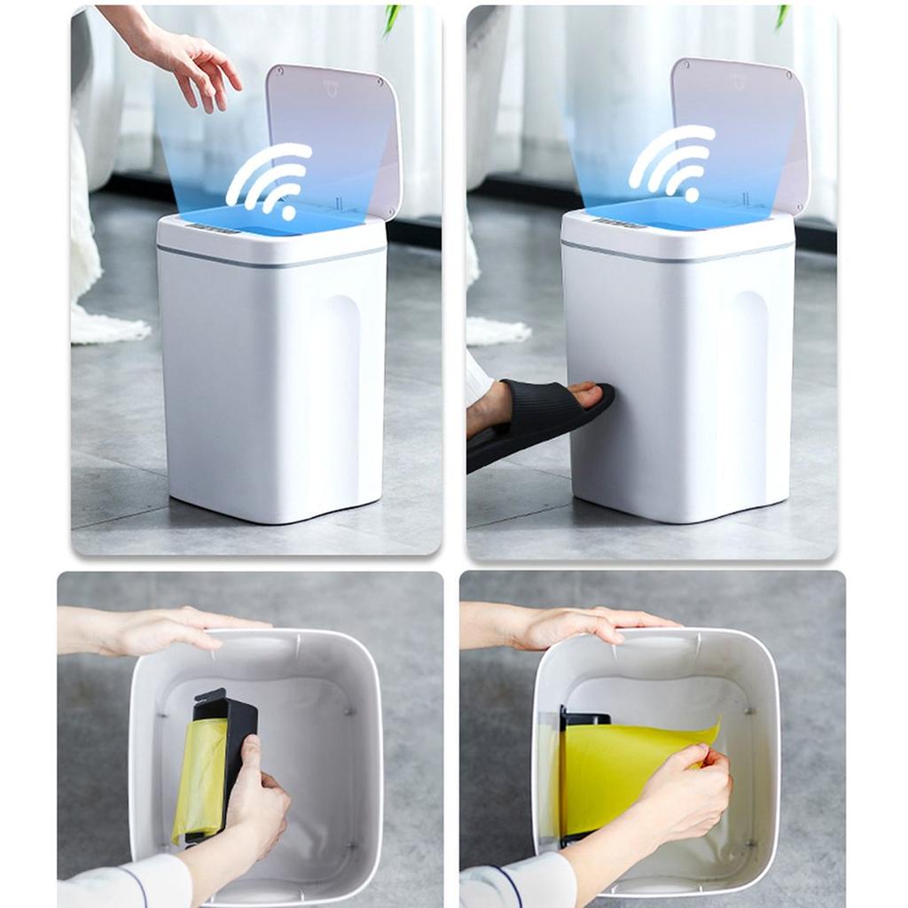 Cheap JS Smart Trash Can Rubbish Bucket Can Motion Sensor Touchless ...