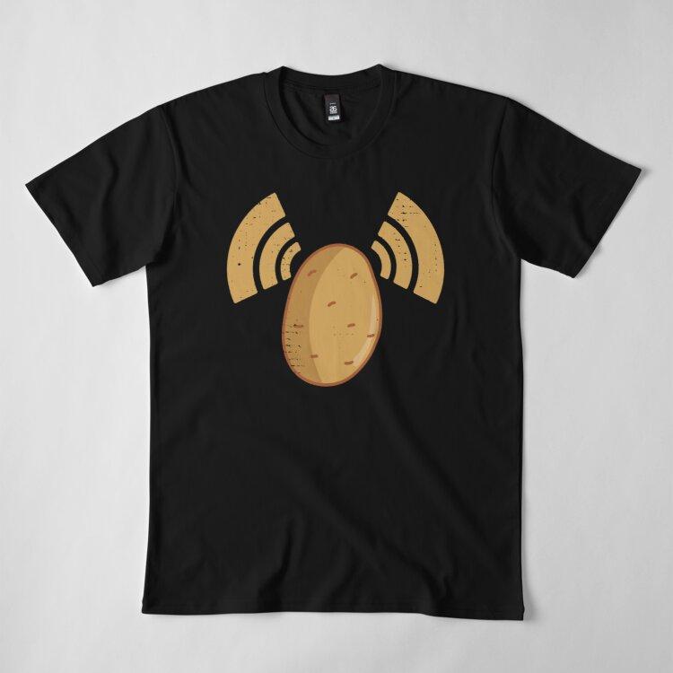 Buy Men Premium Cotton Harajuku T-Shirt Potato Wifi Slow Internet 2G ...