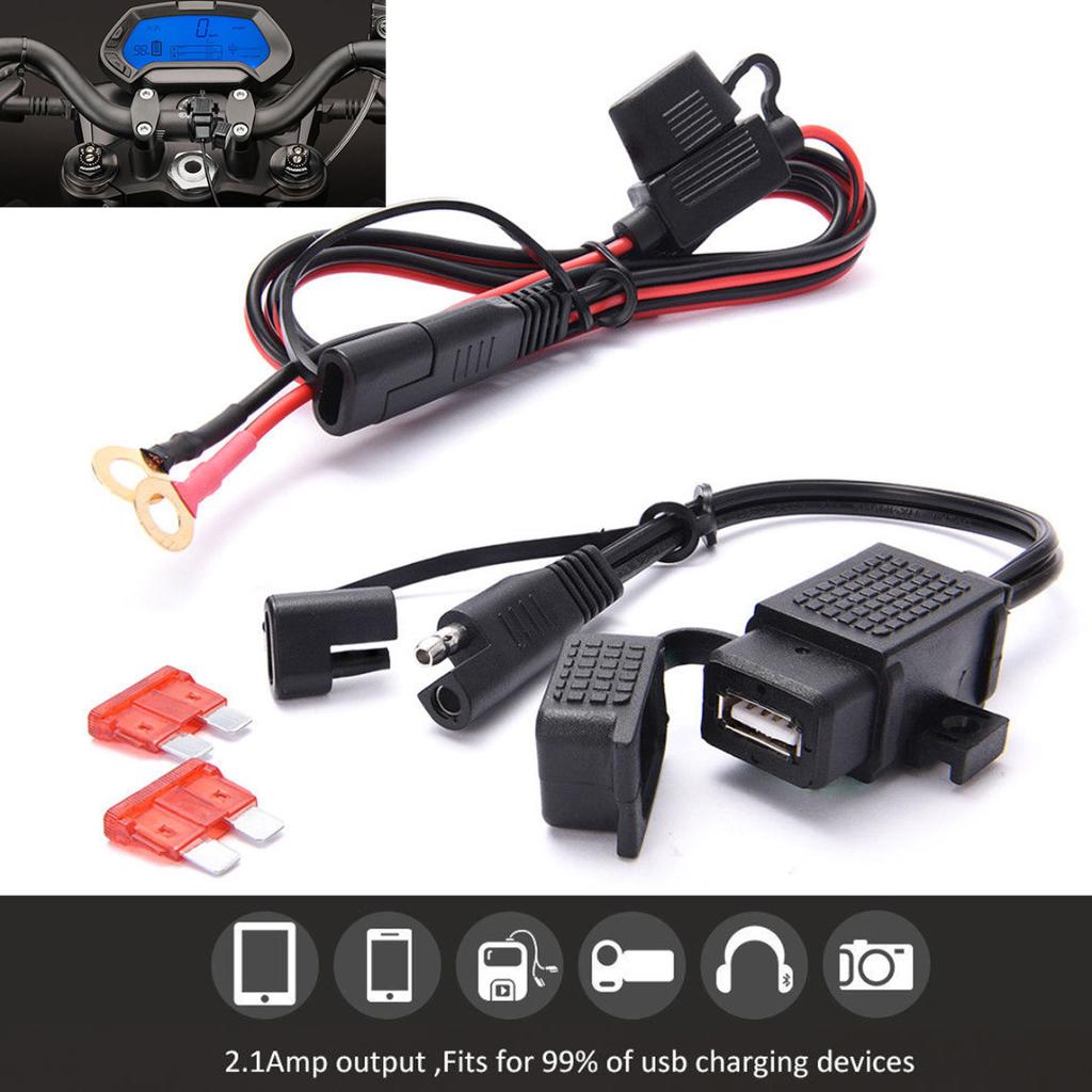 Buy Waterproof Motorcycle SAE To USB Phone GPS Charger Cable Adapter ...