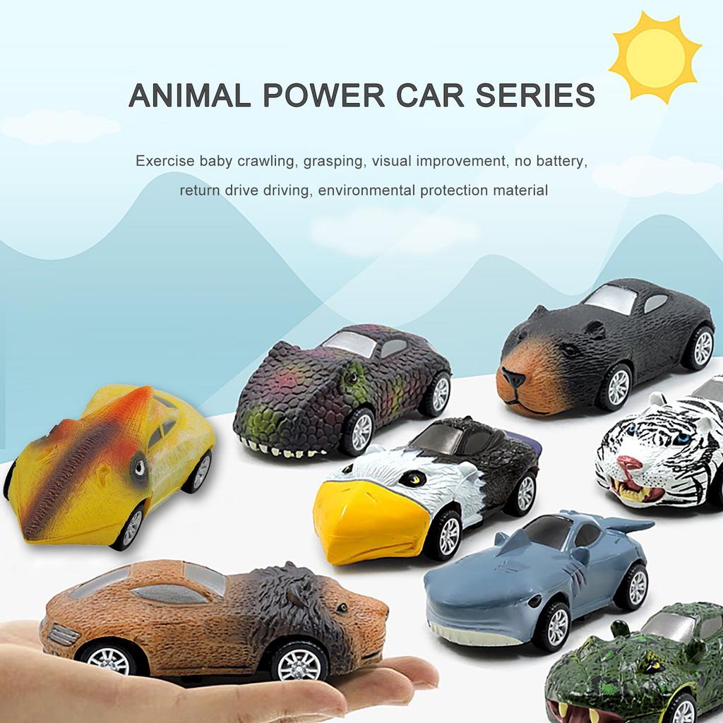 Buy Pull Back Cars Mini Animal Cars Vehicles Set Boys Toddlers Girls ...