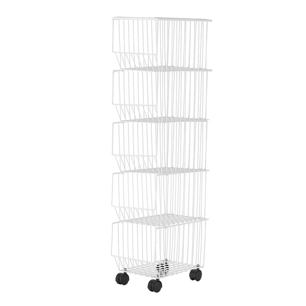 Buy Movable Iron Storage Shelf 5 Layer Tier Drying Mesh Basket Metal ...