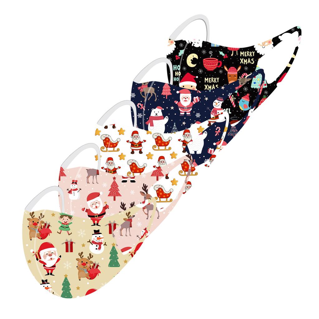 Buy SOC 5PCS Christmas Kids Outdoor Protect Mask Safety Reusable Face ...
