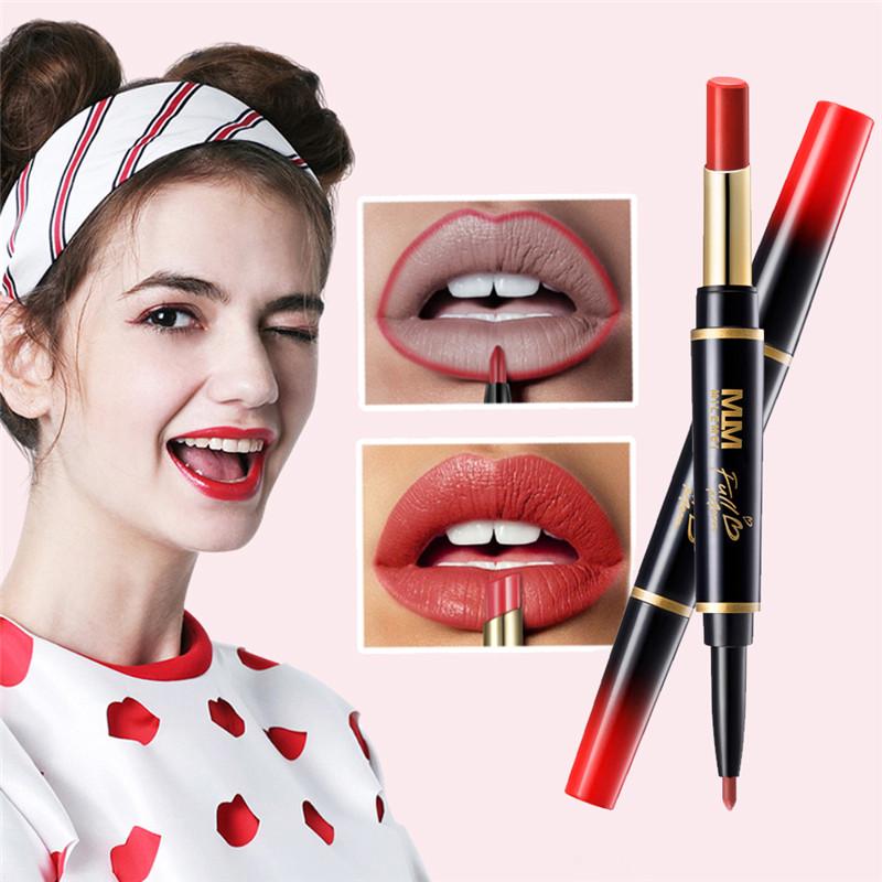 Buy 2 In 1 16 Colors Double Lipstick Pen Semi Matte Moisturizing Lip ...