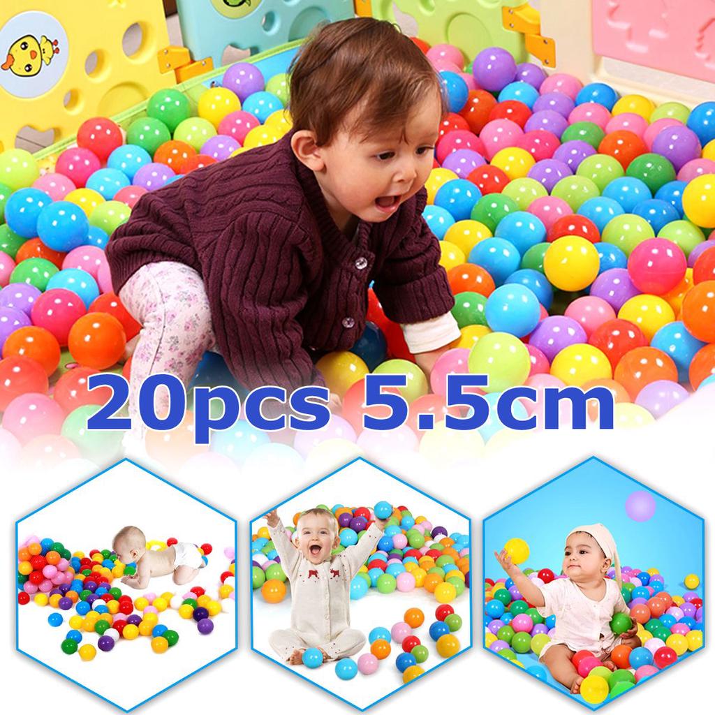 20pcs 5.5cm Secure Colorful Durable Fun Ball Soft Plastic Ocean Ball ...