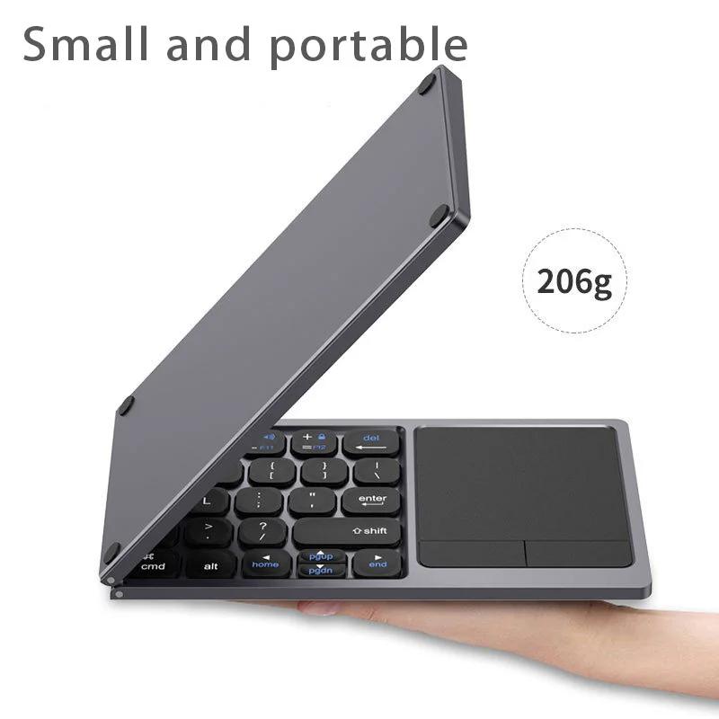 Buy Folding Bluetooth Keyboard with Touchpad Rechargeable Wireless ...