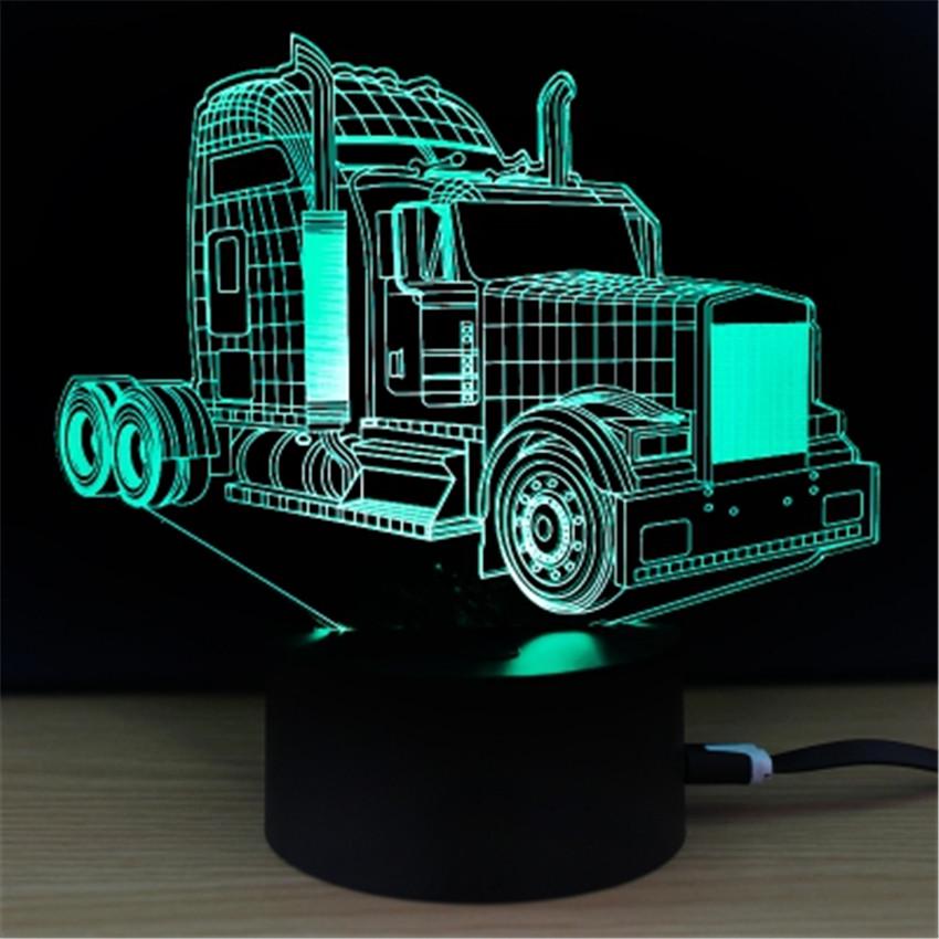 Buy Cool SUV Car 3D Night Light 7 Color LED Table lamp Touch Switch USB ...