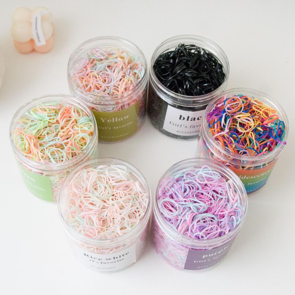 Buy 1500Pcs Colorful High-Elastic Storage Canned Children's Disposable Rubber Bands at ...