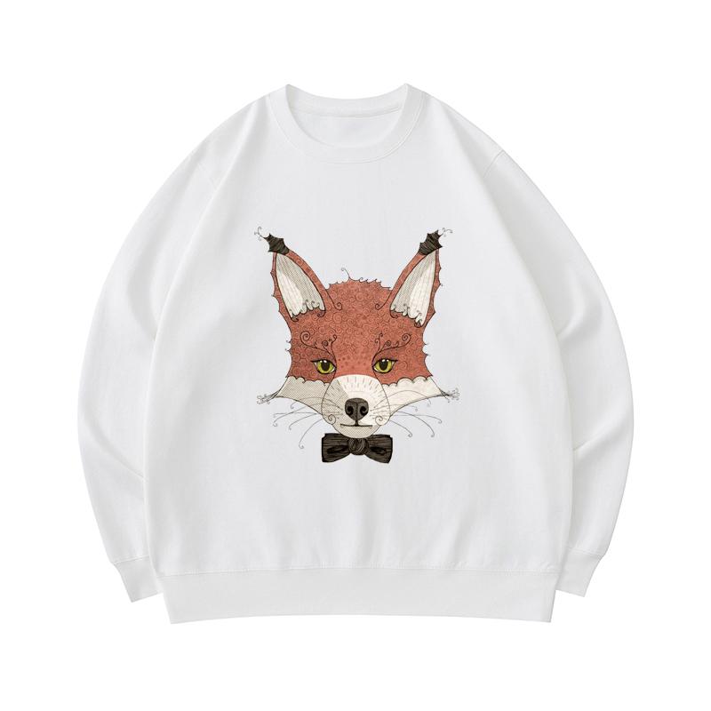 Buy Men's 300 GSM 100% Cotton Sweatshirt Dapper Fox Print Street ...