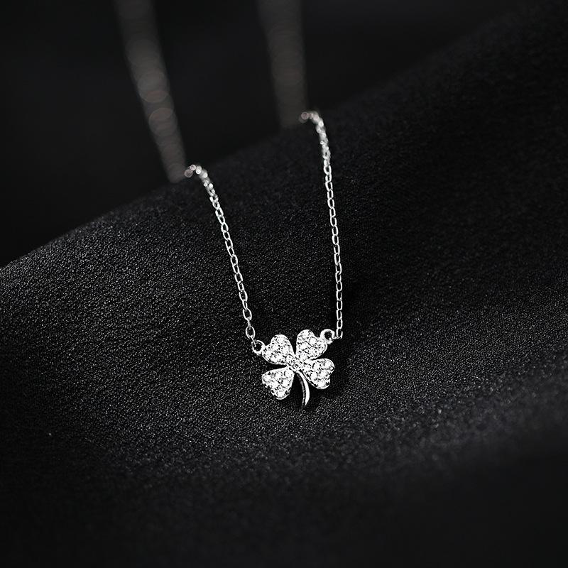 Cheap Four-leaf clover necklace female lucky leaf clavicle chain | Joom