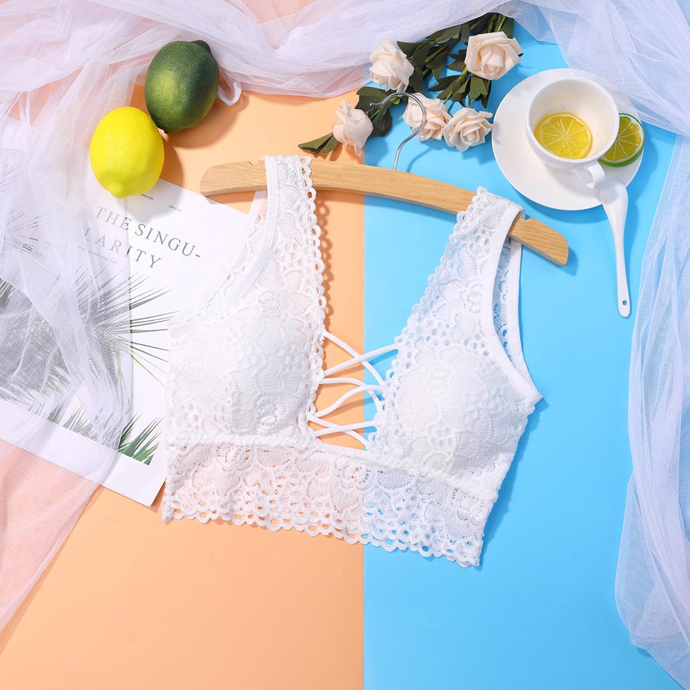 Buy Sexy Lady Lace Up Bandage Lace Push Up Paded Bra Backless Boob Tube ...