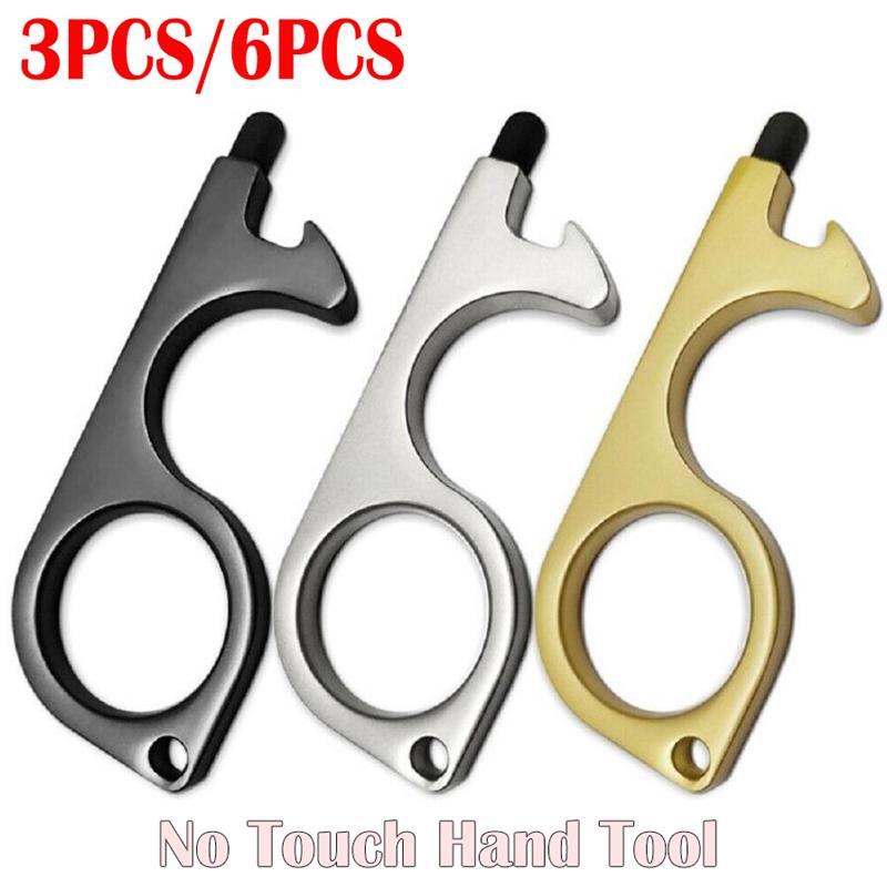 3PCS Clean Key Door Opener Handheld Brass Keychain No Touch Hand Tool ...