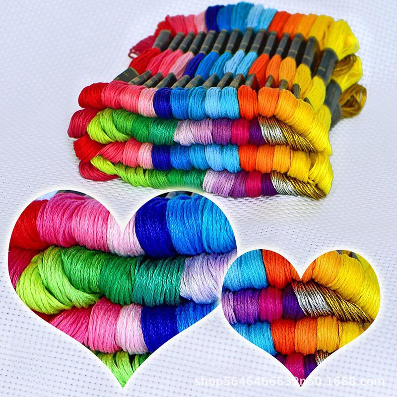 Buy Embroidery Floss Rainbow Color 50 Skeins Per Pack Cross Stitch ...