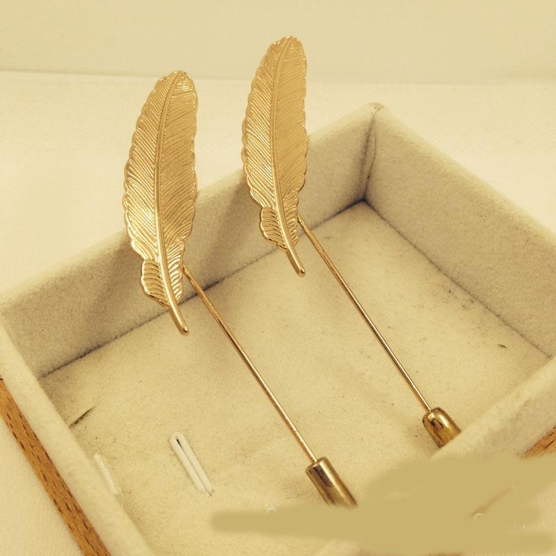 Maijiabao Erkekler Vintage Yaprak Tüy Takım Smokin Yaka Stick Pin Broş ...